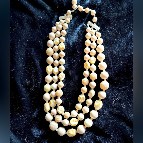 Jewelry | Three Strings Of Glass Beads 17 Long Vintage 196s Different ...